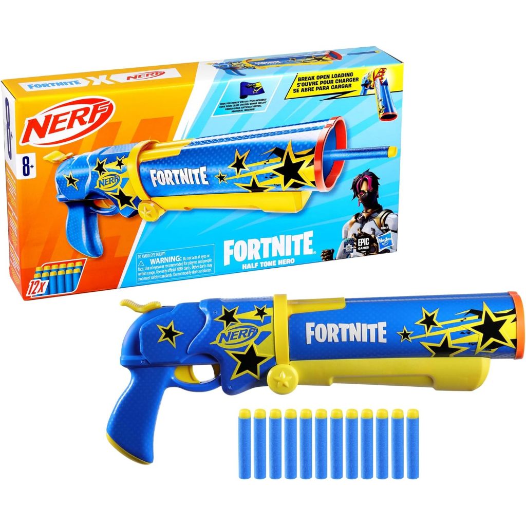 Nerf Fortnite Half Tone Hero Blaster, Bonus Code To Unlock Half Tone ...