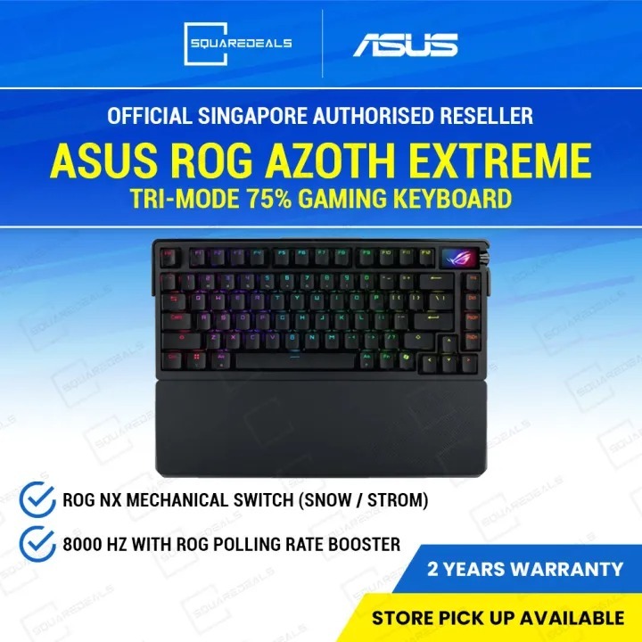 Asus ROG Azoth Extreme Tri-Mode 75% Gaming Keyboard NX Mechanical Snow ...