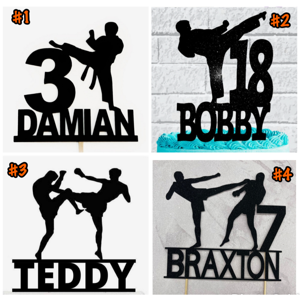 [SG Seller] Kick-boxing Theme Cake Topper | Happy Birthday Cake Topper ...