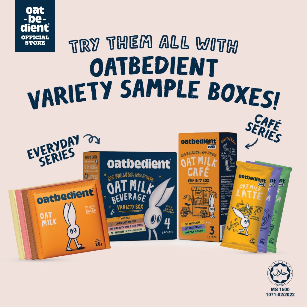 Oatbedient Oat Milk Variety Sample Box (1s Latte, Mocha, Matcha or 1s ...