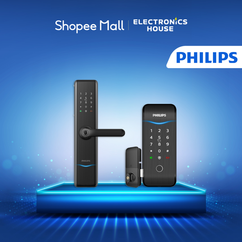 Philips EasyKey 7300 Bundle (7300 Door Lock Black + 5100K Gate Lock ...
