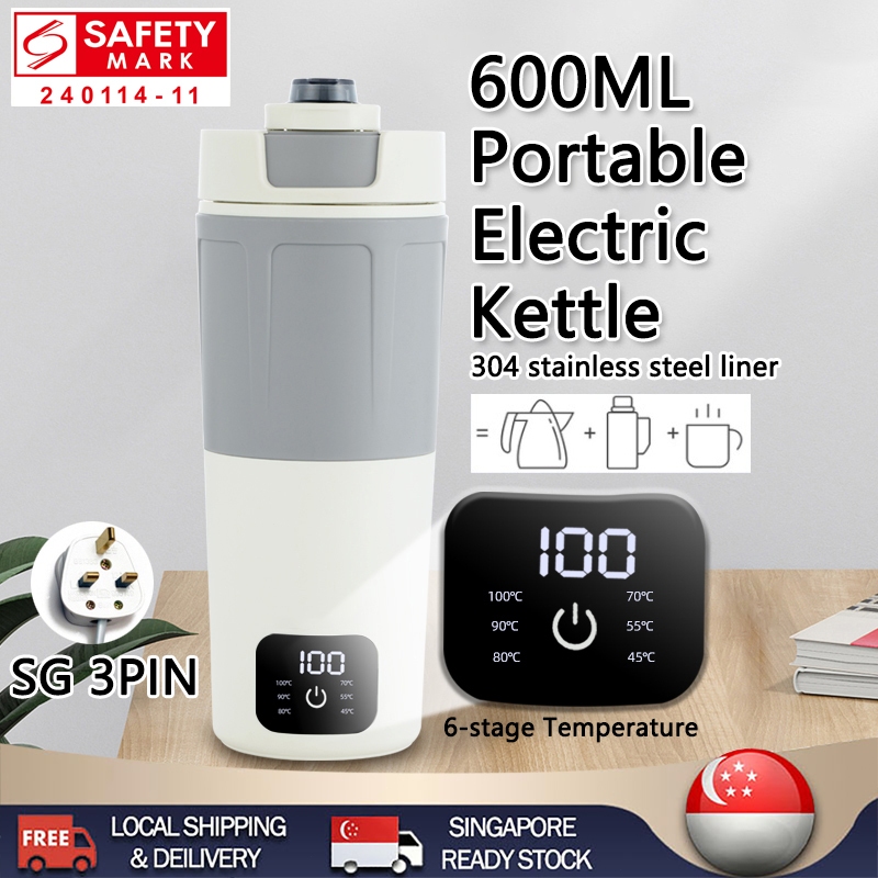 【READY STOCK】600ML Portable Electric Kettle Thermal Cup with LCD Smart ...