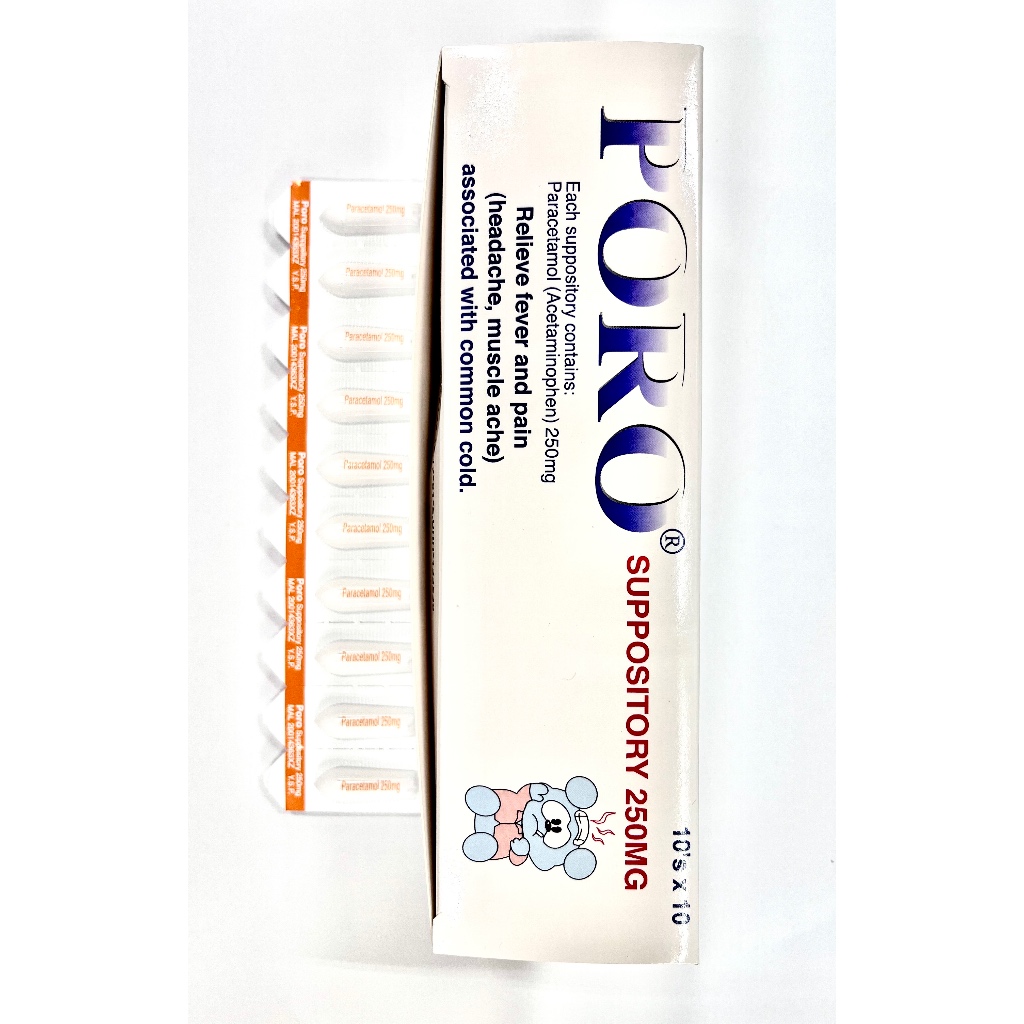 PORO Paracetamol 250mg suppositories 10s | Shopee Singapore