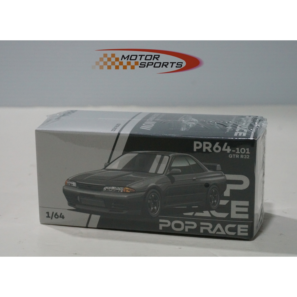 PopRace 1/64 Nissan Skyline GT-R R32 Gun Grey Metallic 1:64 Pop Race ...