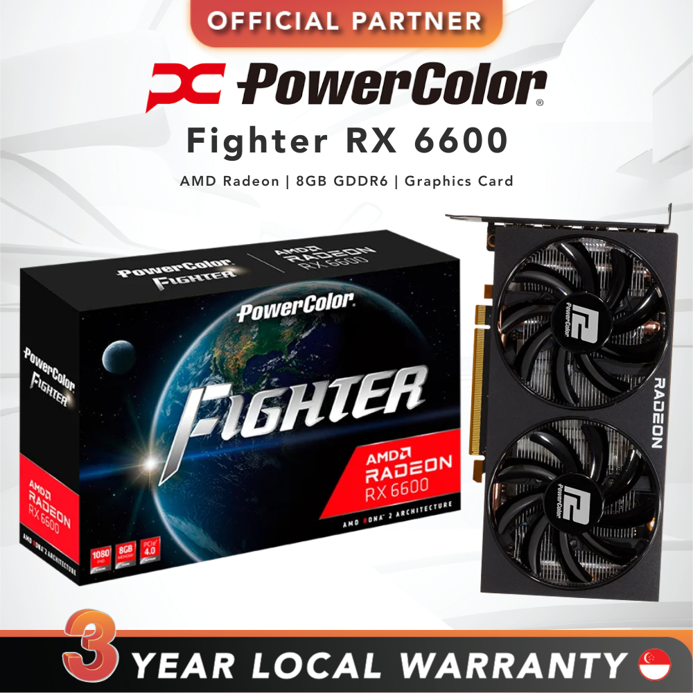 Powercolor Fighter AMD Radeon RX 6600 | 8GB GDDR6 | Graphics Card ...