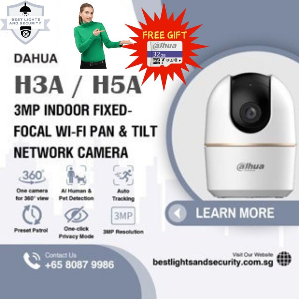 DH-H3A │ DH-H5A │3MP & 5MP Indoor Fixed-focal Wi-Fi Pan & Tilt Network Camera │Human & Pet ...