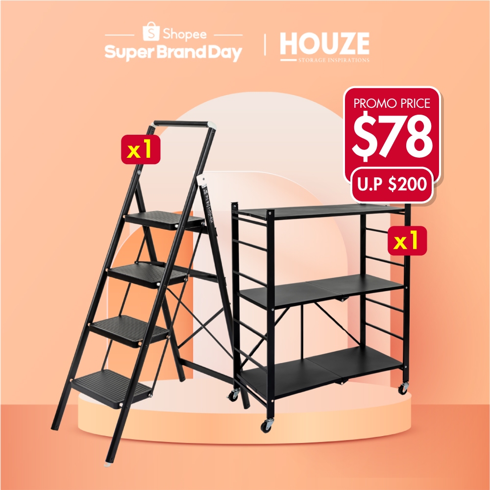 Shopee x HOUZE Carbon Steel Ladder Brand Day Box SGD78 (Worth SGD200 ...