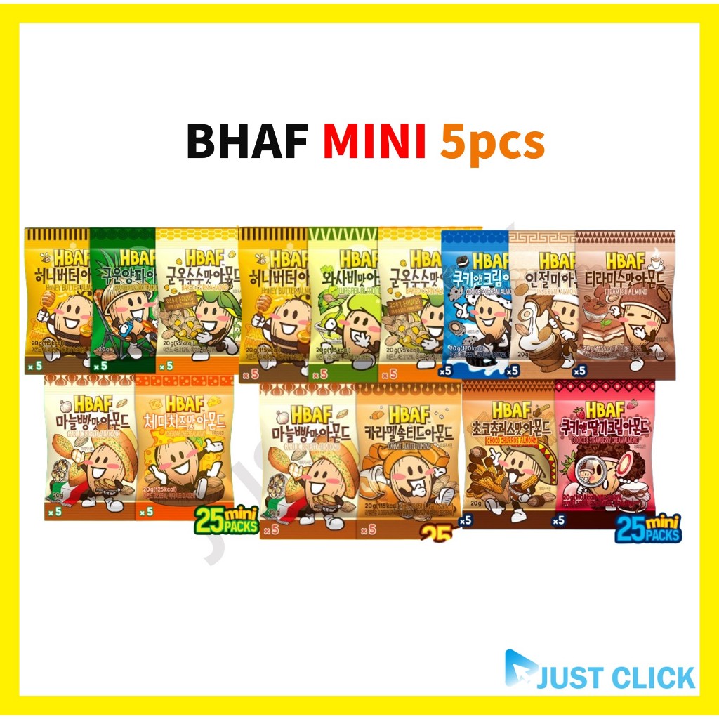 HBAF Party pack mini 5cs(20g*5)/100g/various Flavor/Korea Almond snack | Shopee Singapore