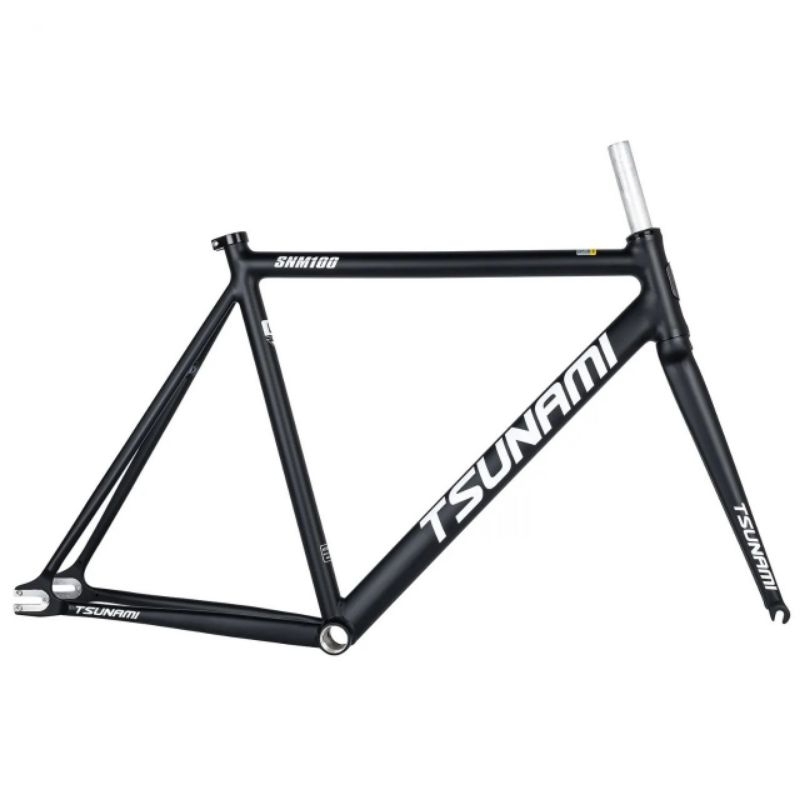 TSUNAMI SNM-100 Black White Fixie Frameset | Fixed Gear SNM100 Track ...