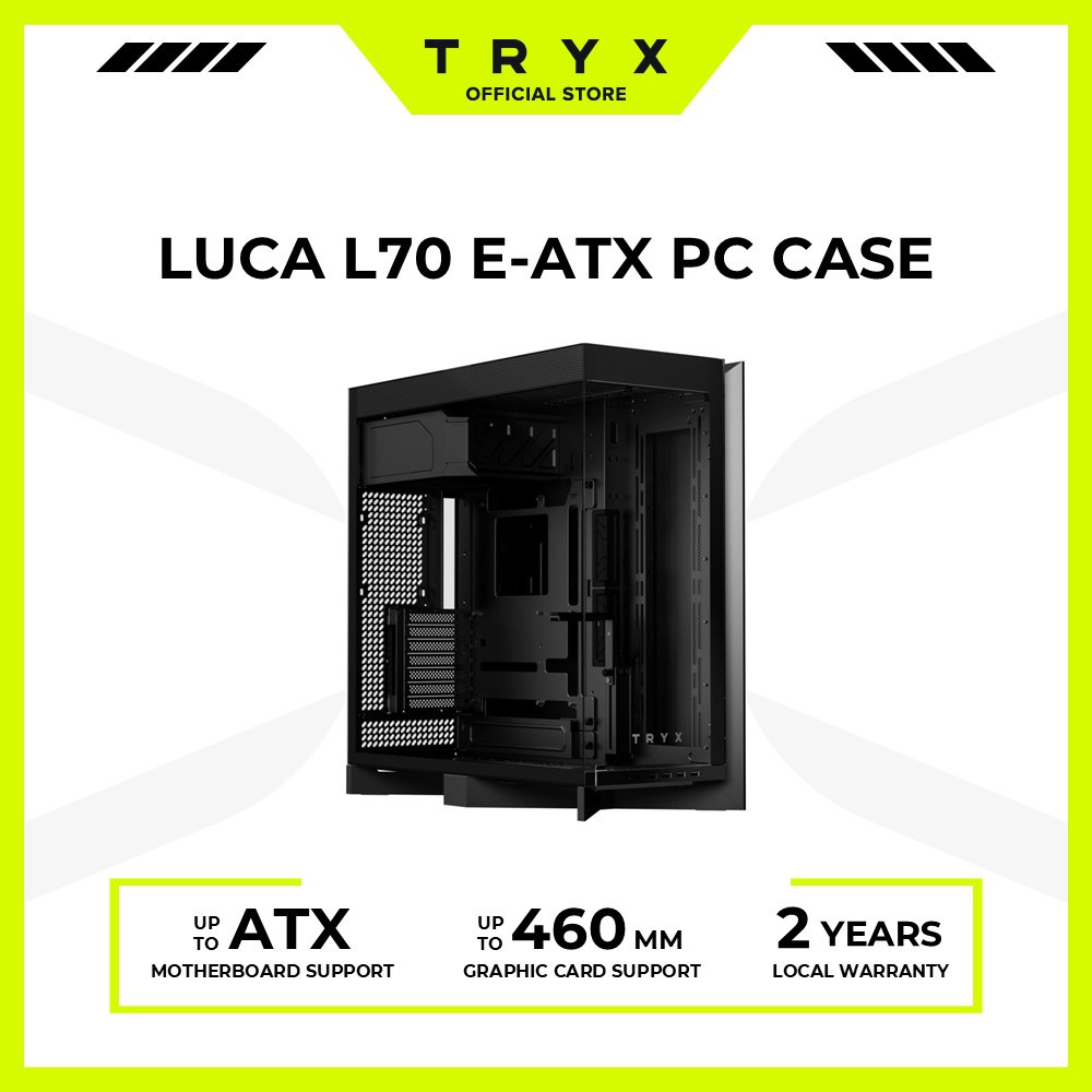 TRYX Luca L70 E-ATX PC Case Narrow Bezel ATX Case(BLACK / WHITE ...