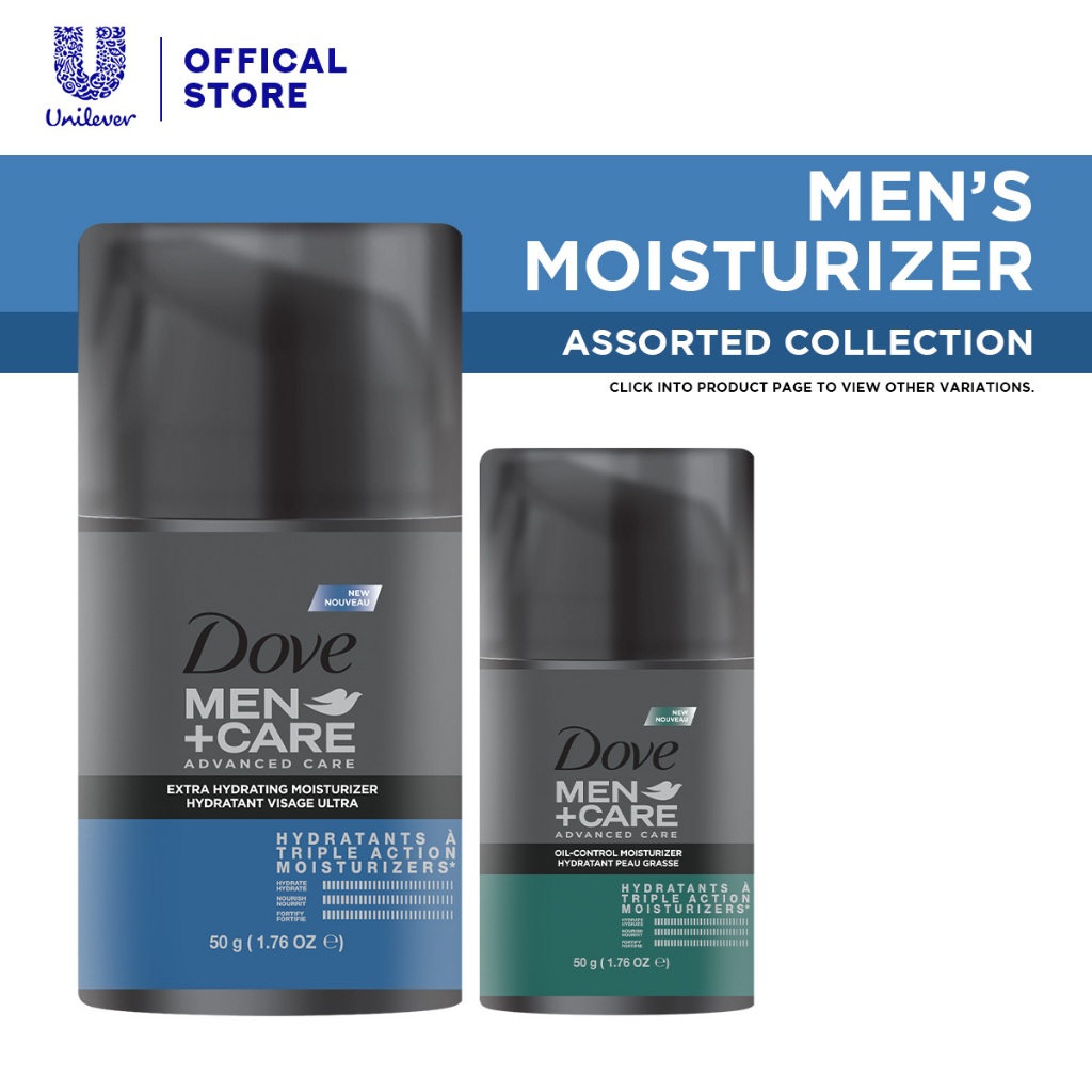 Dove Men+Care Face Moisturiser Extra Hydrating / Oil Control, 50G ...