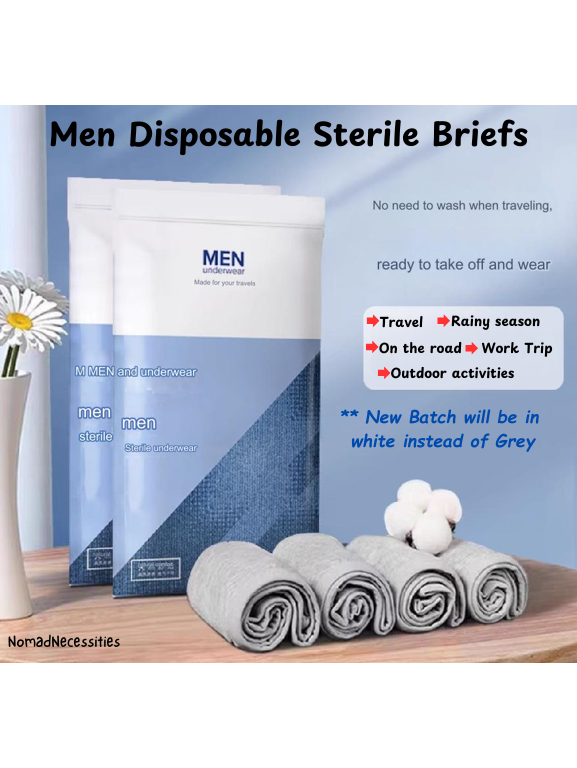 SG Stocks! 5Pc/Pack Men Disposable Briefs Underwear 100% Pure Cotton ...