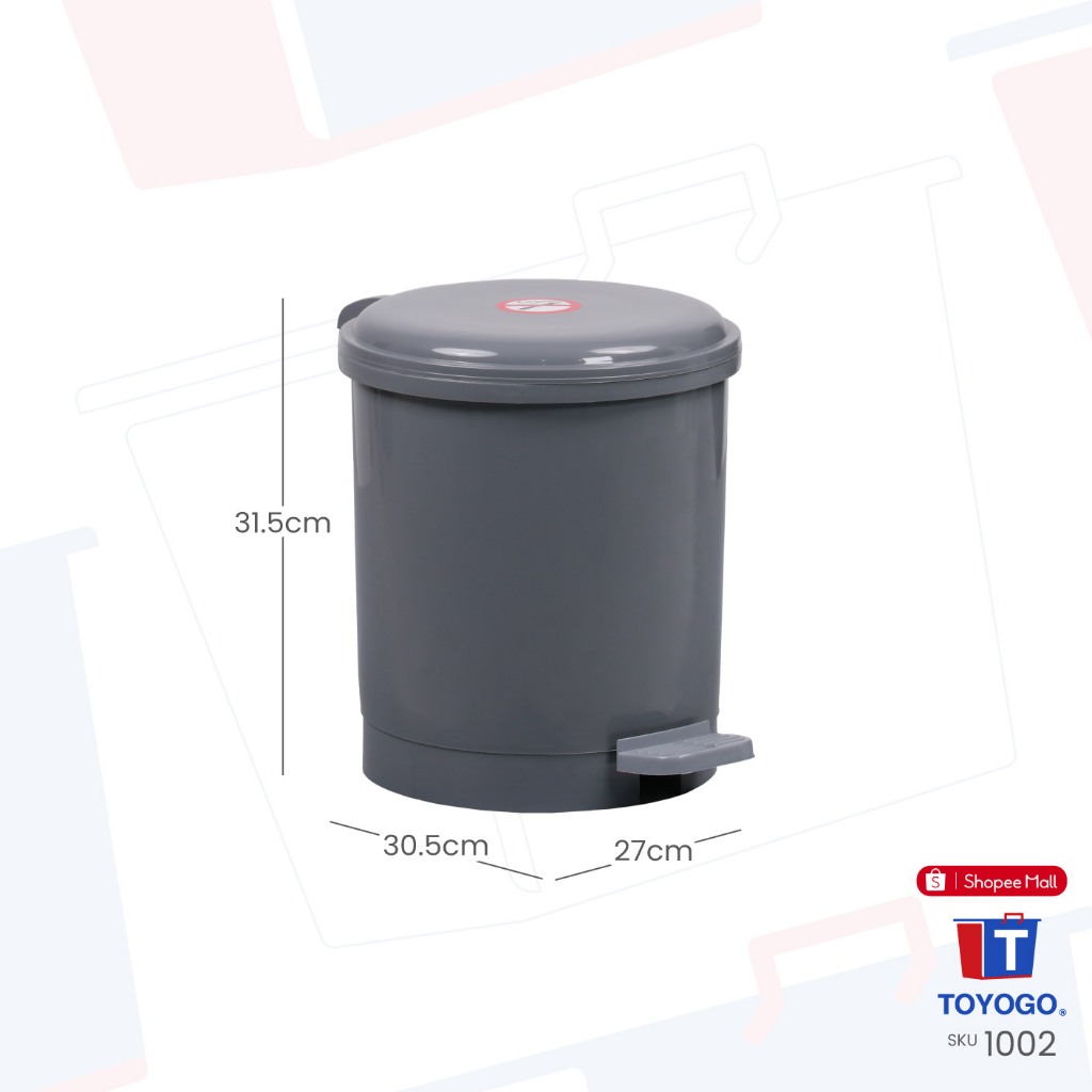 TOYOGO Step Bin 10L – Sleek Pedal Trash Bin for Office/Workspace (1002 ...