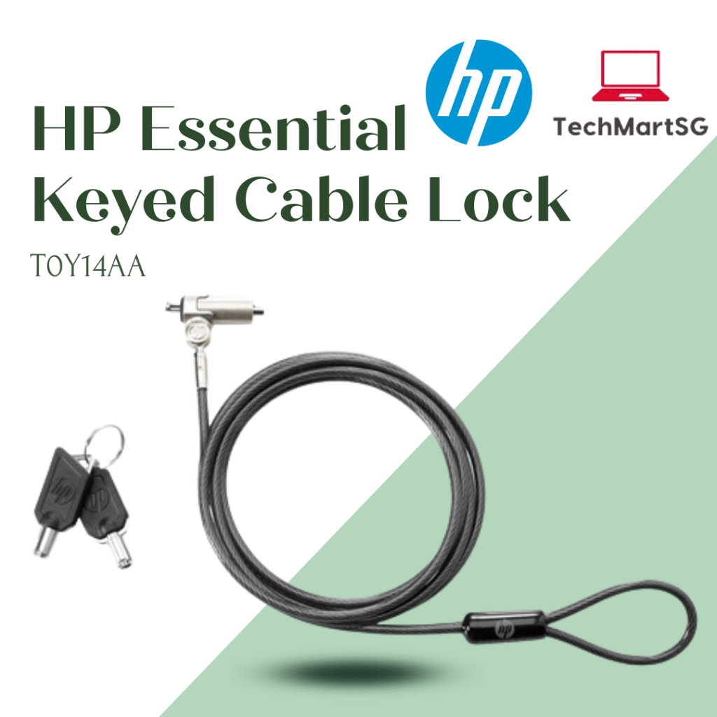 HP Essential Keyed Cable Lock (T0Y14AA) [TechMartSG] | Shopee Singapore