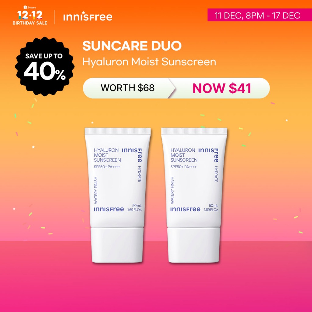 (12.12 Special: Perfect Duo) INNISFREE Hyaluron Moist Sunscreen SPF50 ...
