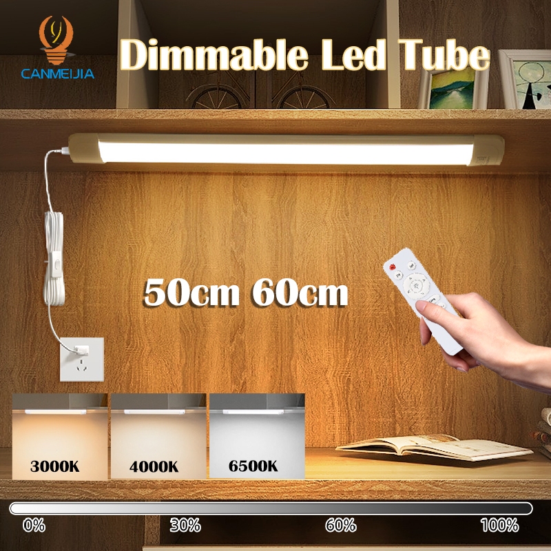 Dimmable Led Tube Light With Remote T5 Tube Bar Cabinet 2ft Desk Lamp ...