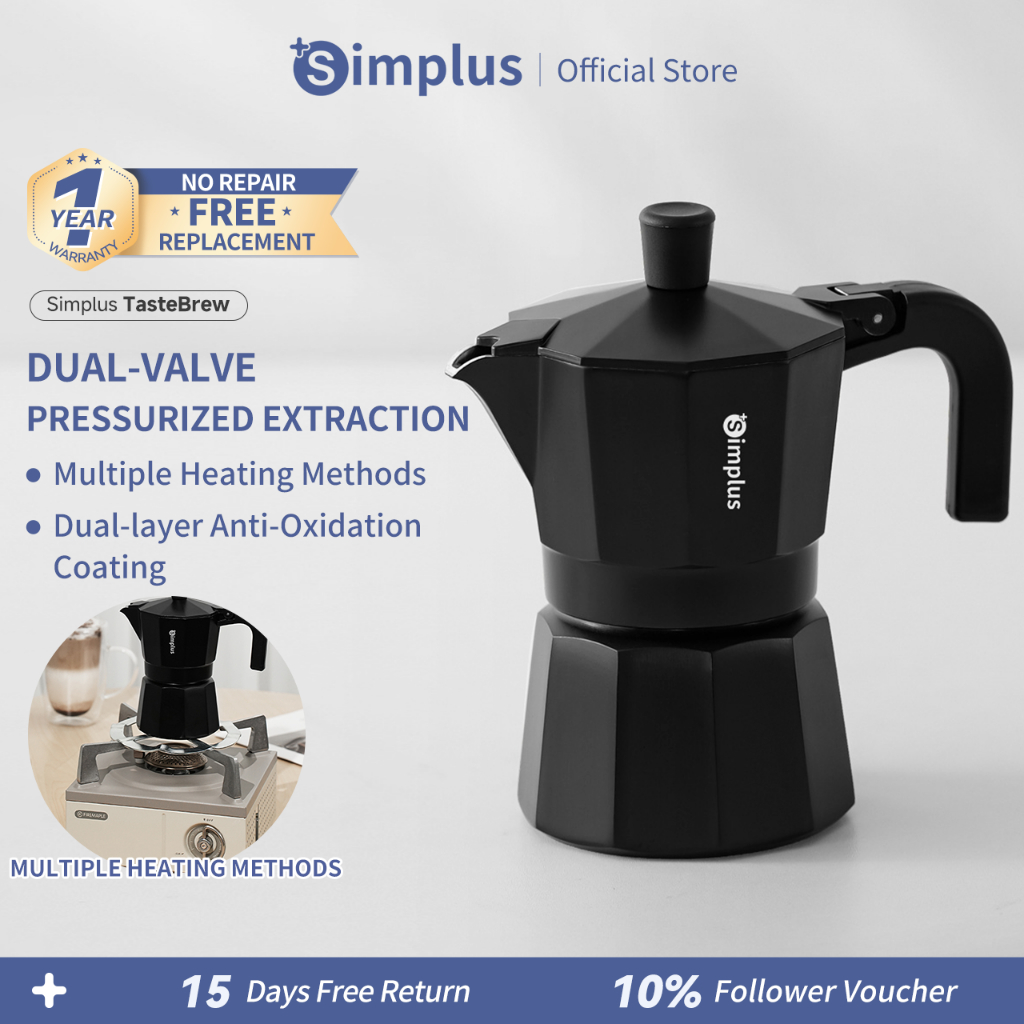 Simplus Moka Pot Dual-Valve Pressurized Extraction Rich Oil Crema ... Simplus Moka Pot Dual-Valve Pressurized Extraction Rich Oil Crema ...