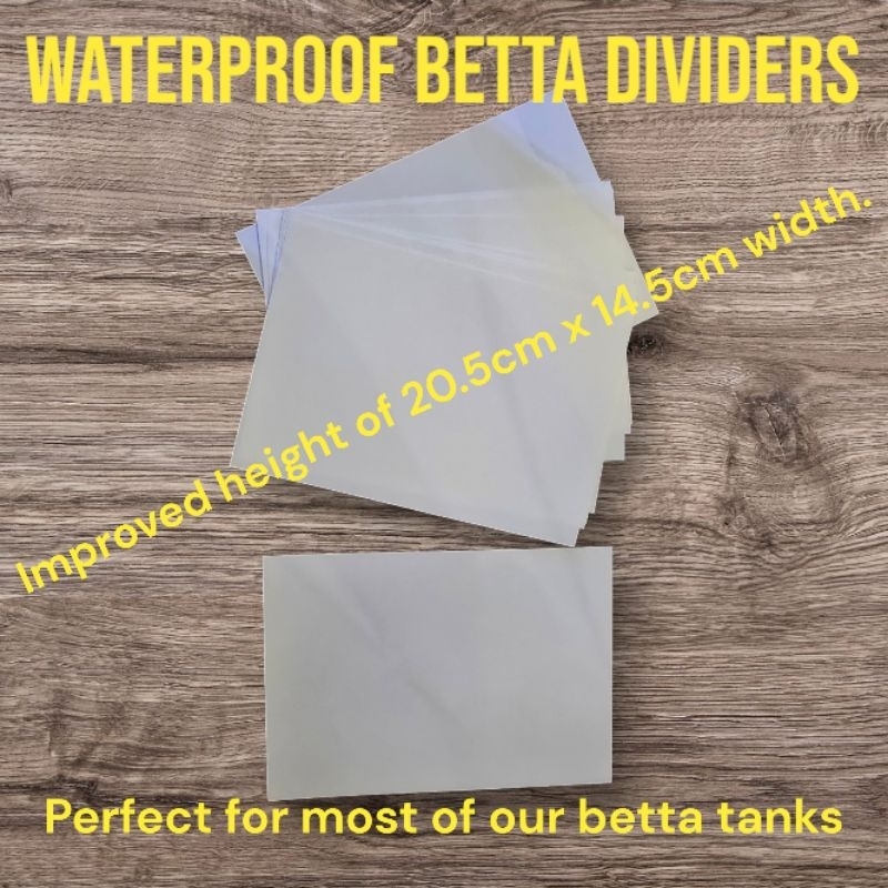 Waterproof betta dividers 20.5cm x 14.5cm. New height customized to fit ...