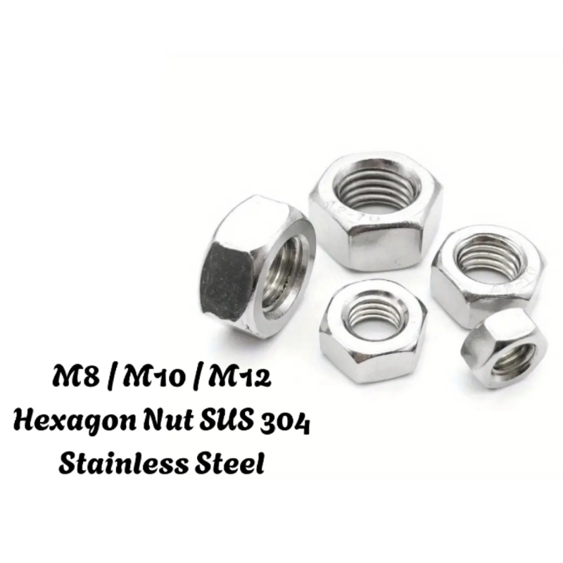 M8 / M10 / M12 Hexagon Nut SUS 304 Stainless Steel | Shopee Singapore