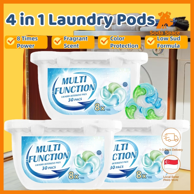 🇸🇬SG Stock🇸🇬4-in-1 Laundry Capsule Laundry Pods Detergent Capsules Anti ...