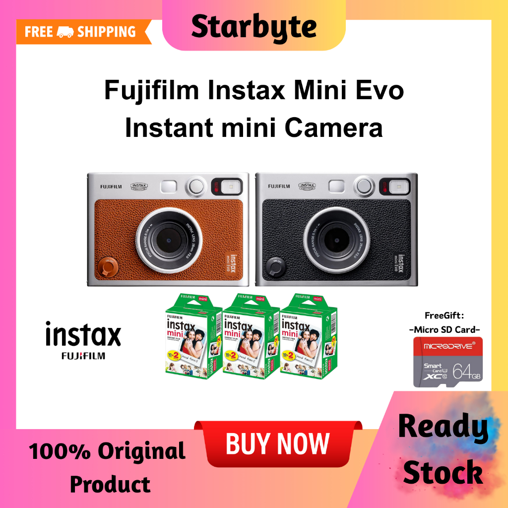 Fujifilm Instax Mini EVO Instant Camera Hybrid Instant Film Camera ...
