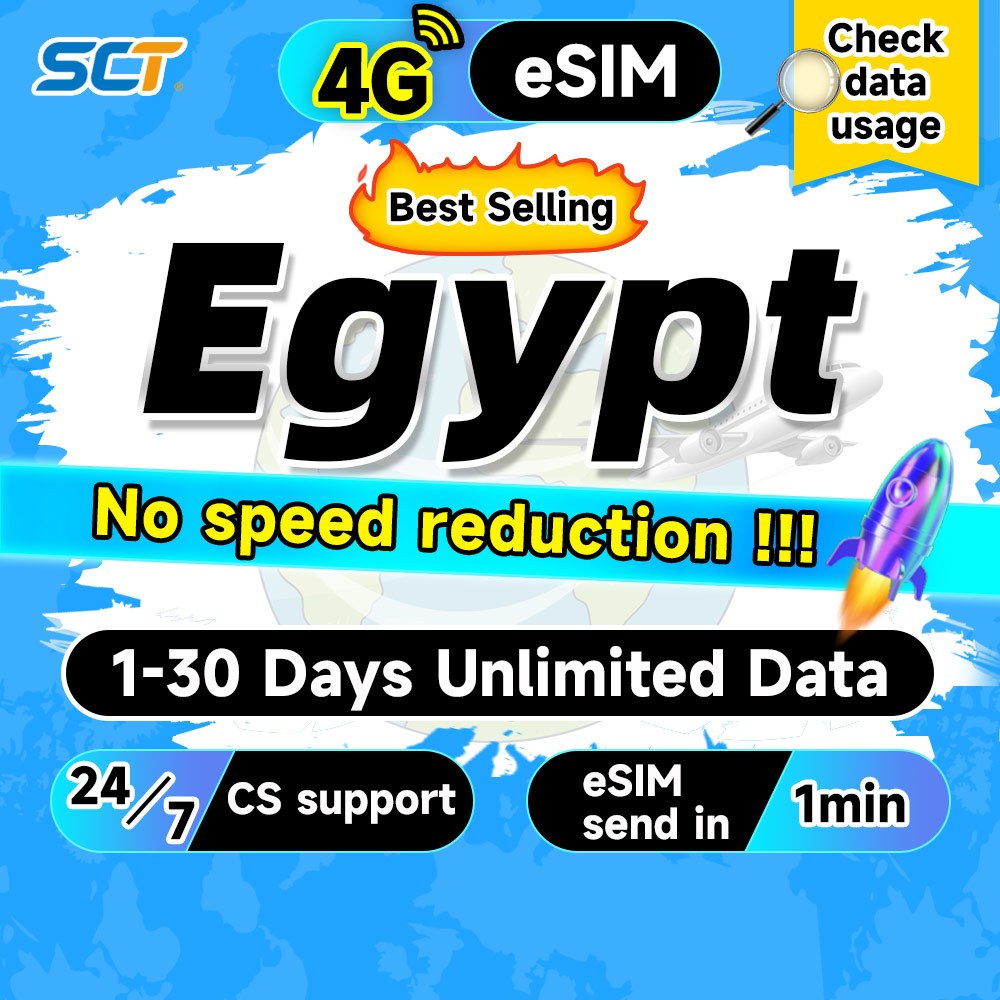 Wefly Egypt eSIM 1-15 Days Unlimited Data eSIM Egypt SIM Card 4G High ...