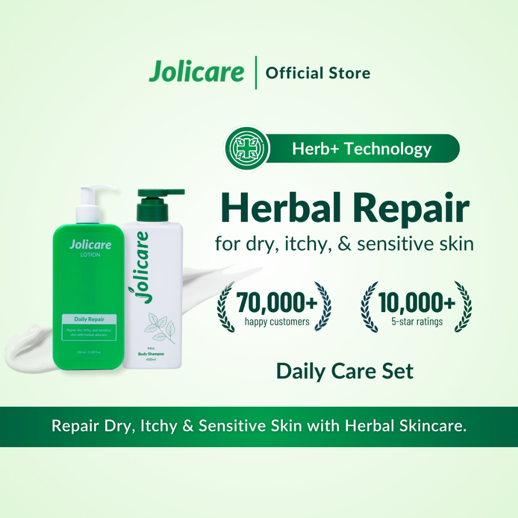 Jolicare Daily Care Set - Herbal Repair For Dry Itchy and Sensitive ...