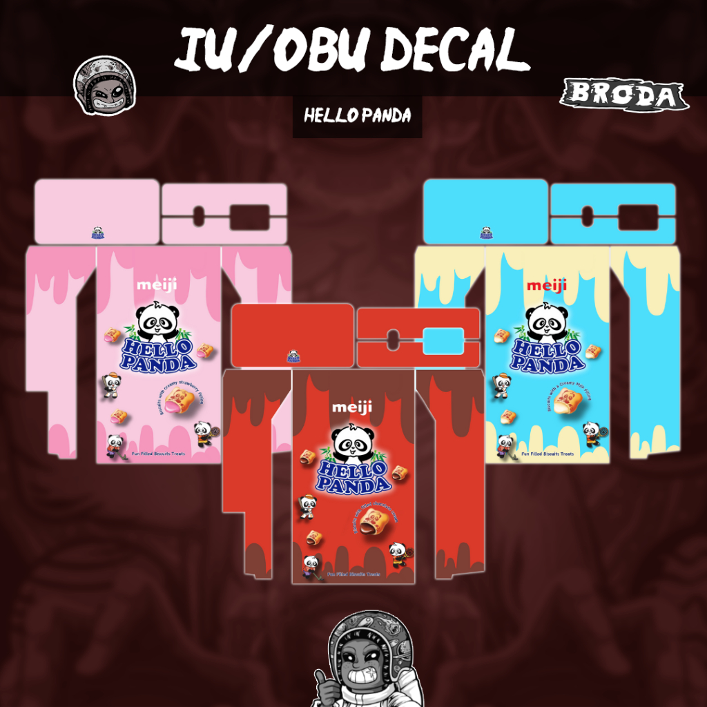 Motorbike Slim IU OBU Sticker Waterproof "Hello Panda" | Shopee Singapore