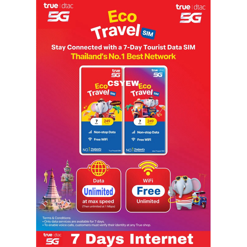 (Ready Stock ) Thailand Travel SIM Card TRUEMOVE 7 Days UNLIMITED DATA ...