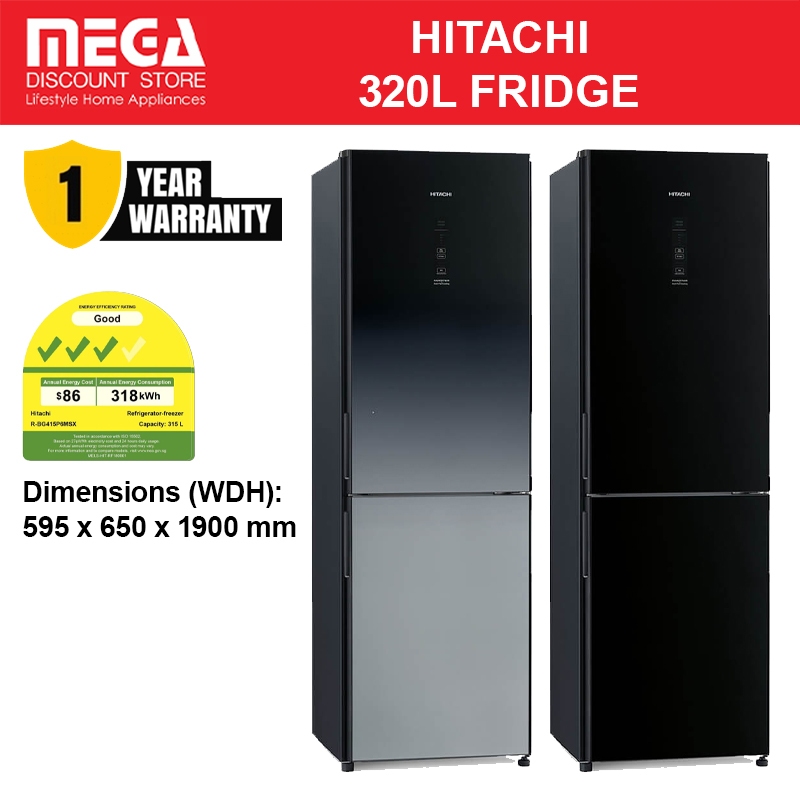 HITACHI R-BG415P6MSX 320L 2-DOOR FRIDGE | Bottom Freezer | Inverter | 3 ...