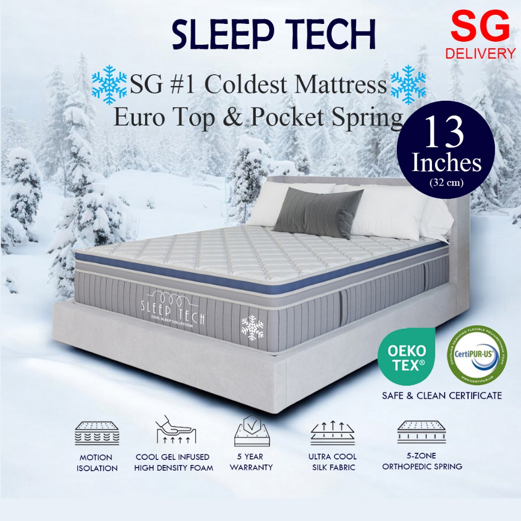 SleepTech™ Cooling Pocket Spring Mattress | Breathable Firm Euro Top ...