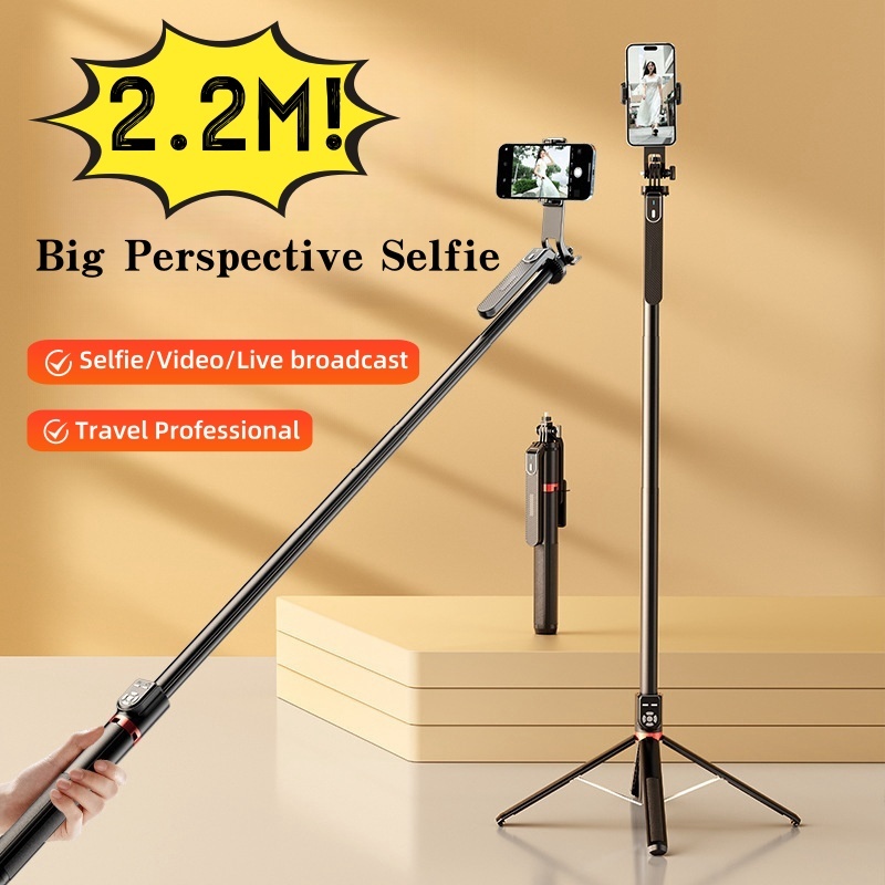 SG Seller 2.2M Mobil Phone Selfie Stick Tripod with Remote Metal Tripod ...