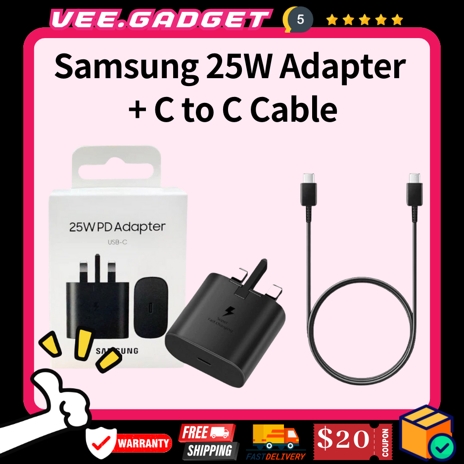 [Ready] Samsung 25W PD Adapter+Cable Samsung 3 pin Charger | Shopee ...