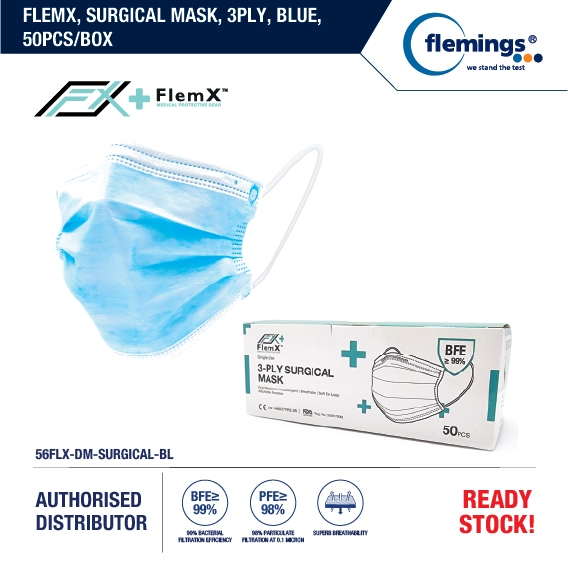 [SG Stock] 3Ply Surgical Mask | BFE 99.9% | FlemX Disposable Medical ...