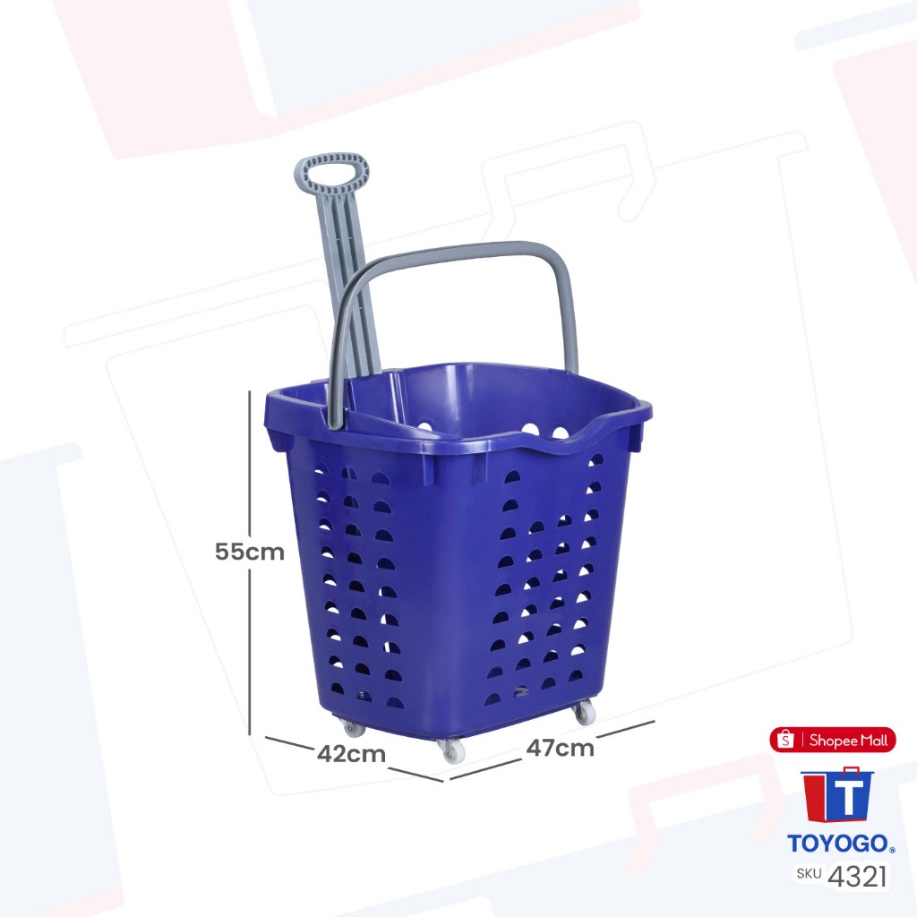 TOYOGO Multi-Purpose Shopping Basket Trolley with Wheels – Heavy Duty ...
