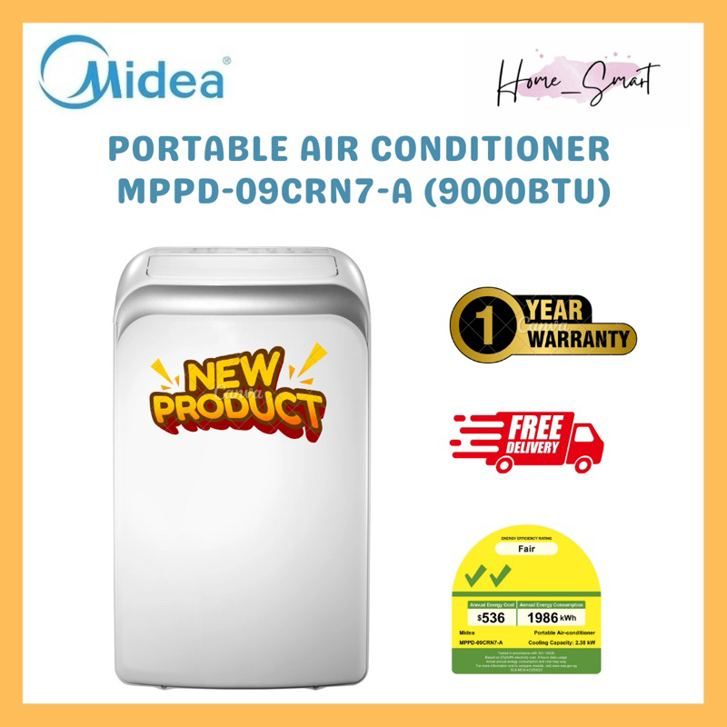 Midea MPPD-09CRN7-A (9000BTU) Portable Air Conditioner [Free ...