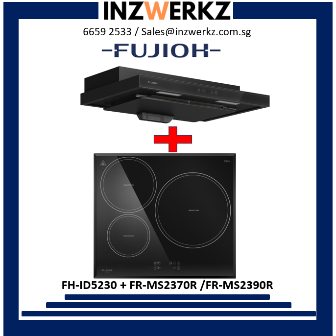 Fujioh Induction Hob 3 zones FH-ID5230 + Fujioh Slim Hood FR-MS2370R ...