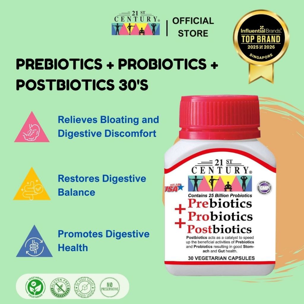 21st Century Prebiotics + Probiotics + Postbiotics (3-in-1 formula for ...