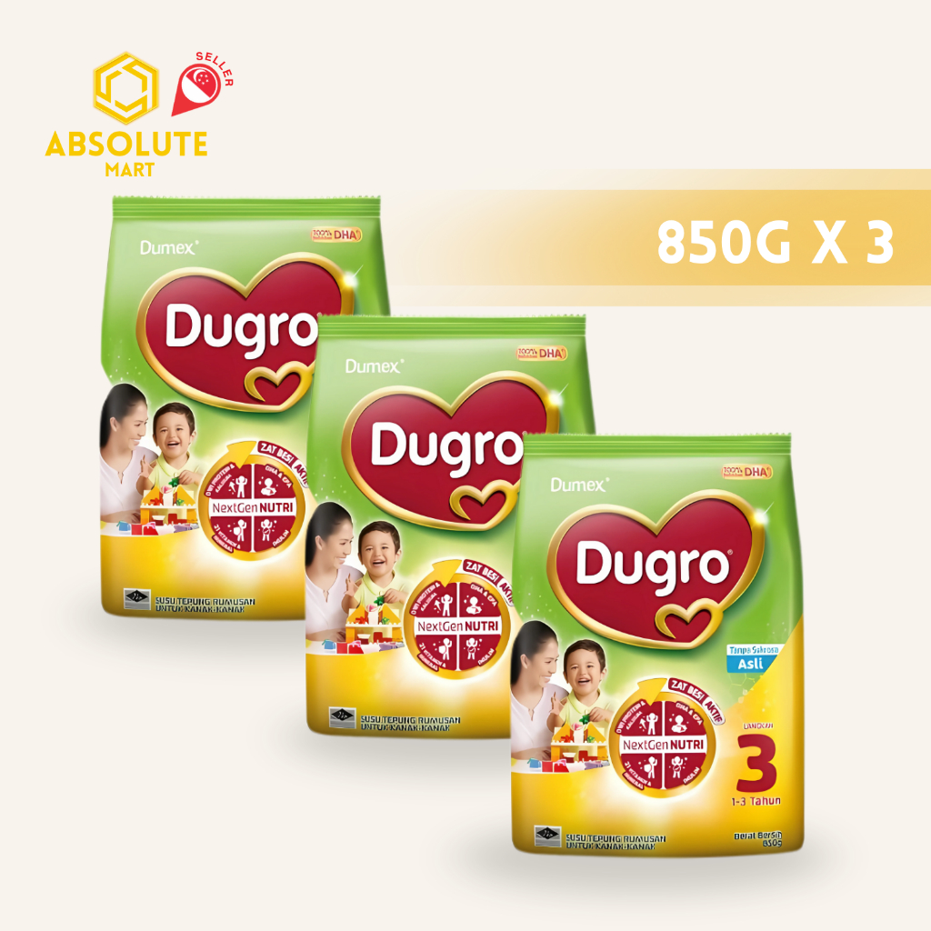 [TRIPLE PACK] DUMEX DUGRO Stage 3 Regular 850G X 3 (PACKETS) | Shopee ...