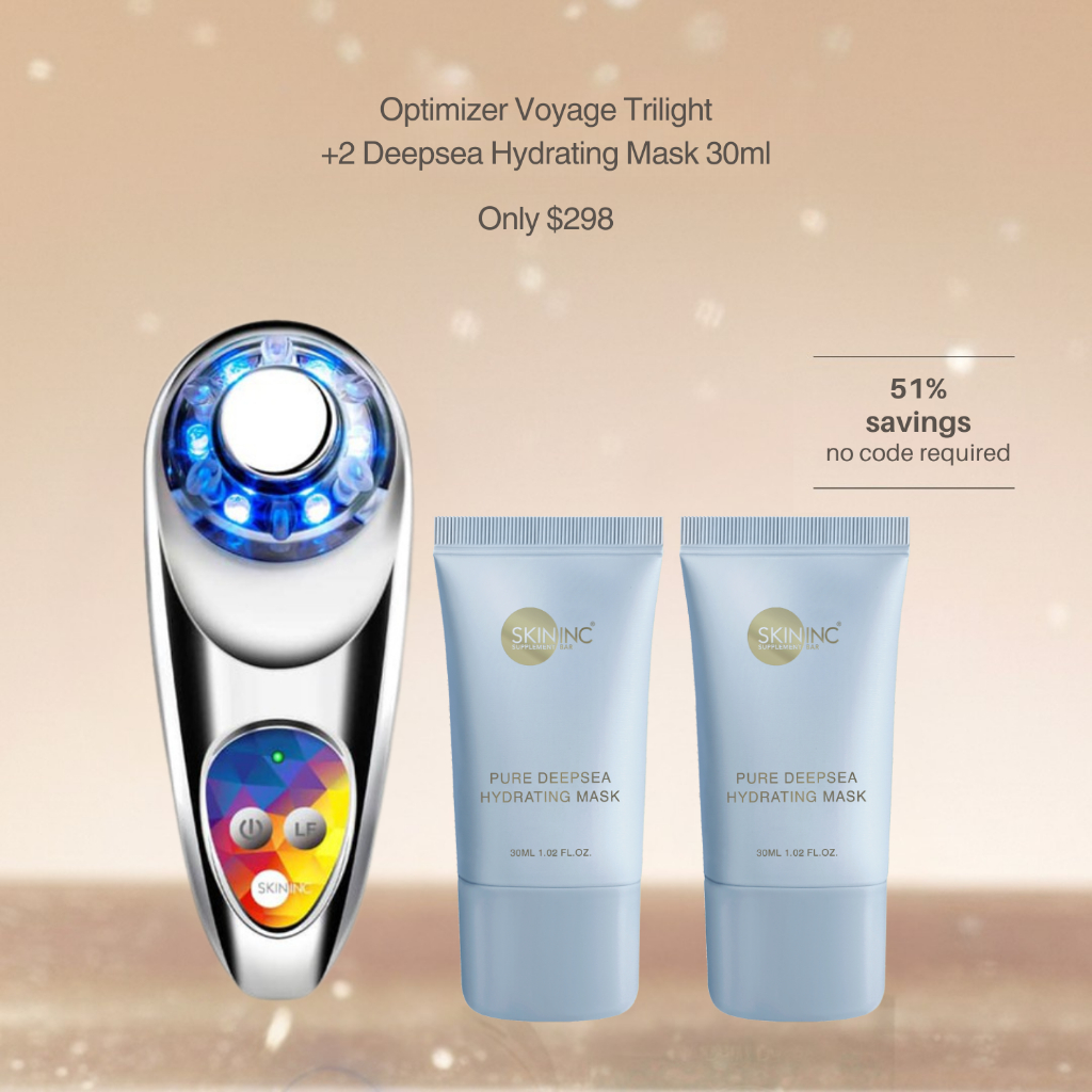 Skin Inc Optimizer Voyage Trilight + 2x Pure Deepsea Hydrating Mask ...