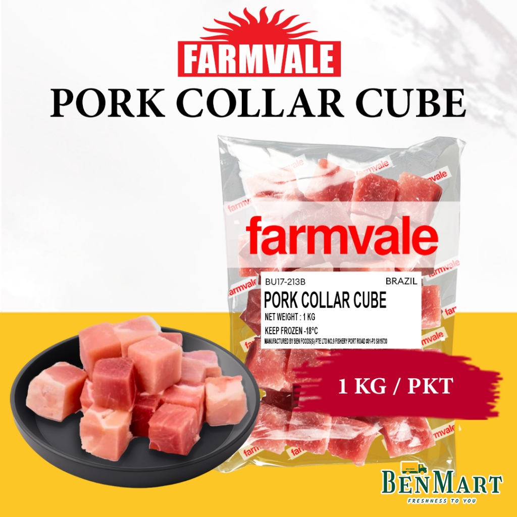 [BenMart Frozen] Farmvale Pork Cubes 1kg - Stew/Sweet Sour Pork/Cube ...