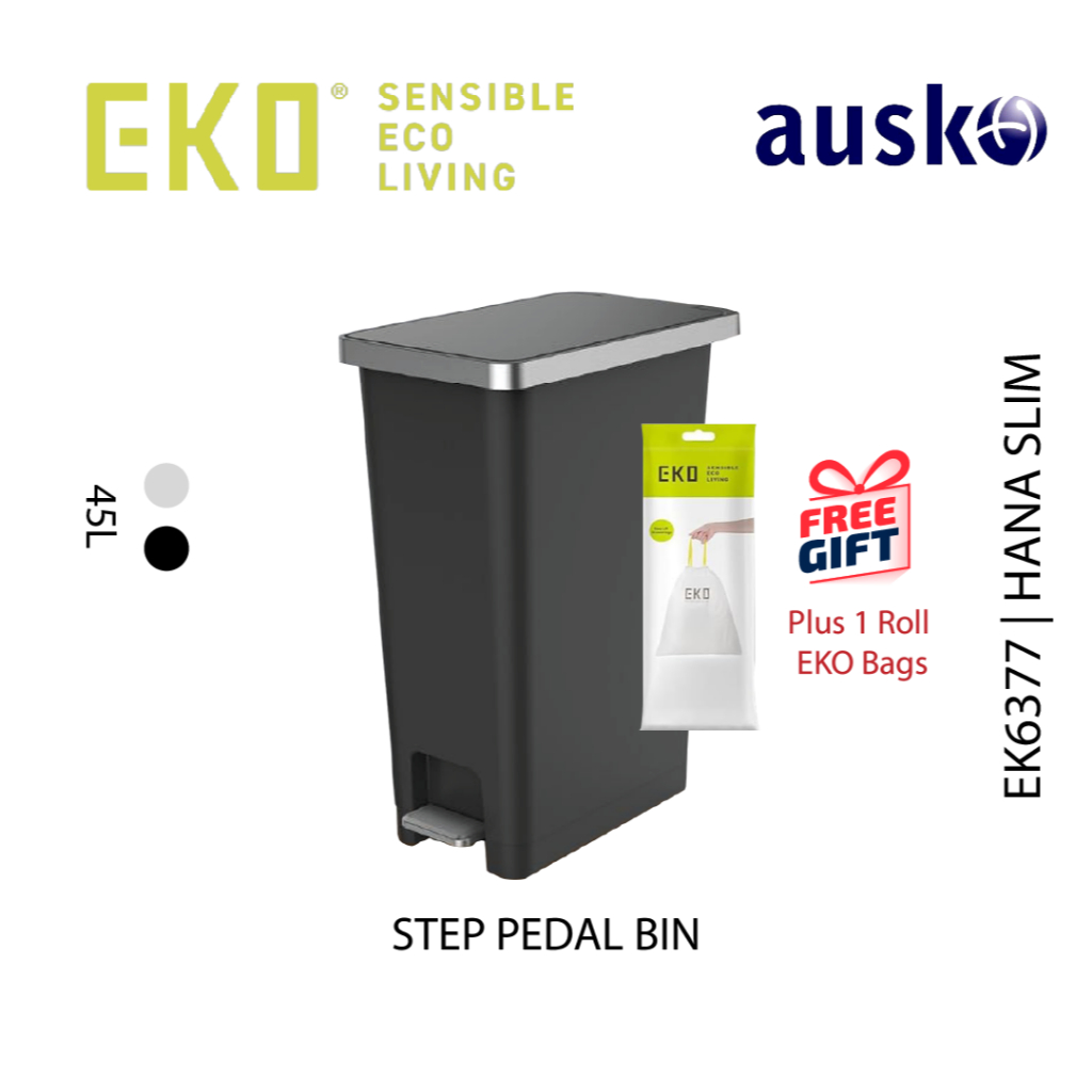 EKO Dustbin | HANA Slim | 45L | EK6377 | Trash Bin | Rubbish Bin ...