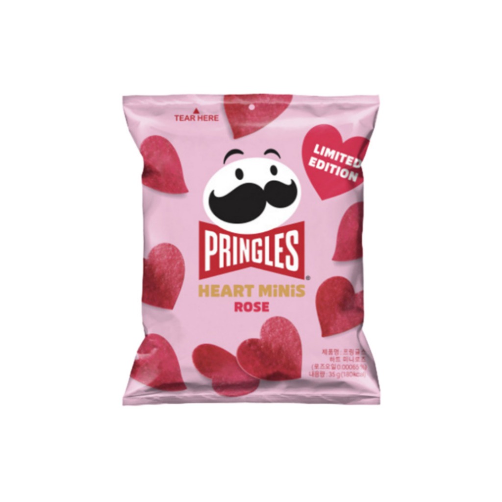Korean Pringles Heart Minis Rose 35g Limited Edition Potato Chips Snack ...