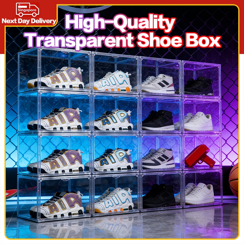 🔥SG Next Day Delivery🔥 Magnetic Transparent Shoe Box - Stackable ...