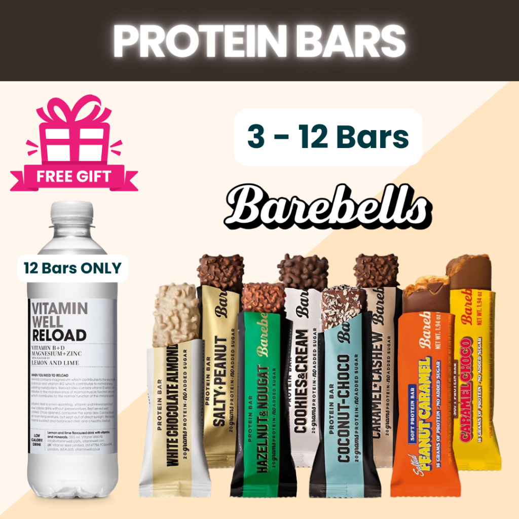 Barebells Protein Bar 3/12 Bars Free Gift High Protein Low Carb Snack ...