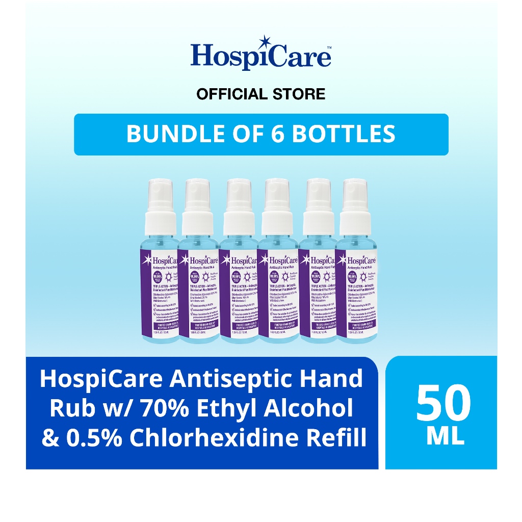HospiCare Antiseptic Hand Rub w/ 70% Ethyl Alcohol & 0.5% Chlorhexidine ...