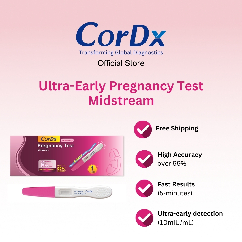 CorDx Ultra Early Pregnancy Test Kit hCG Midstream for Early Detection ...