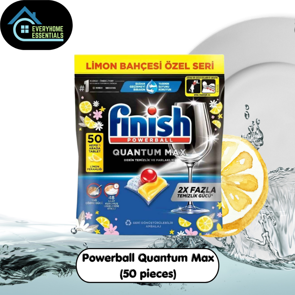 FINISH Dishwashing Tablet Powerball Quantum Max Lemon (50s) - Imported ...