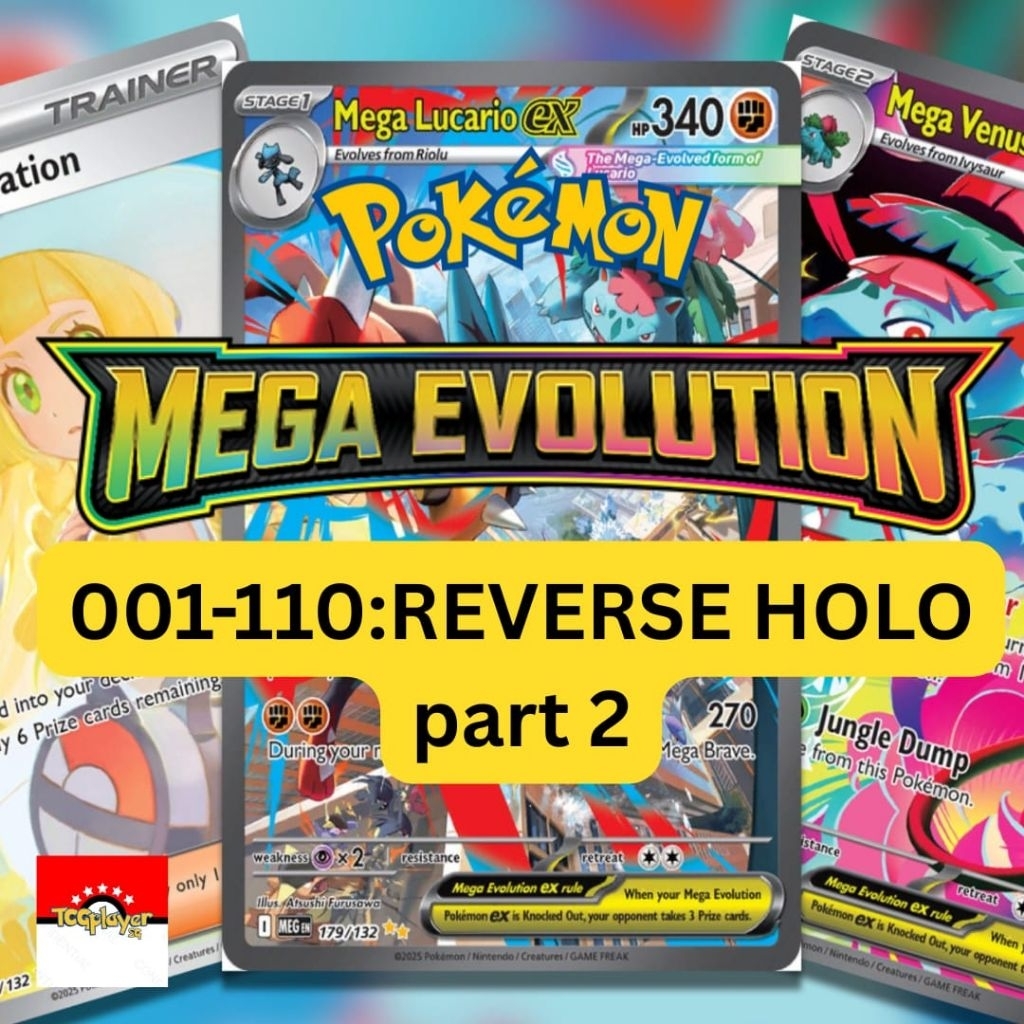REVERSE HOLO Mega Evolution Common/Uncommon(001-110) Common Uncommon ...