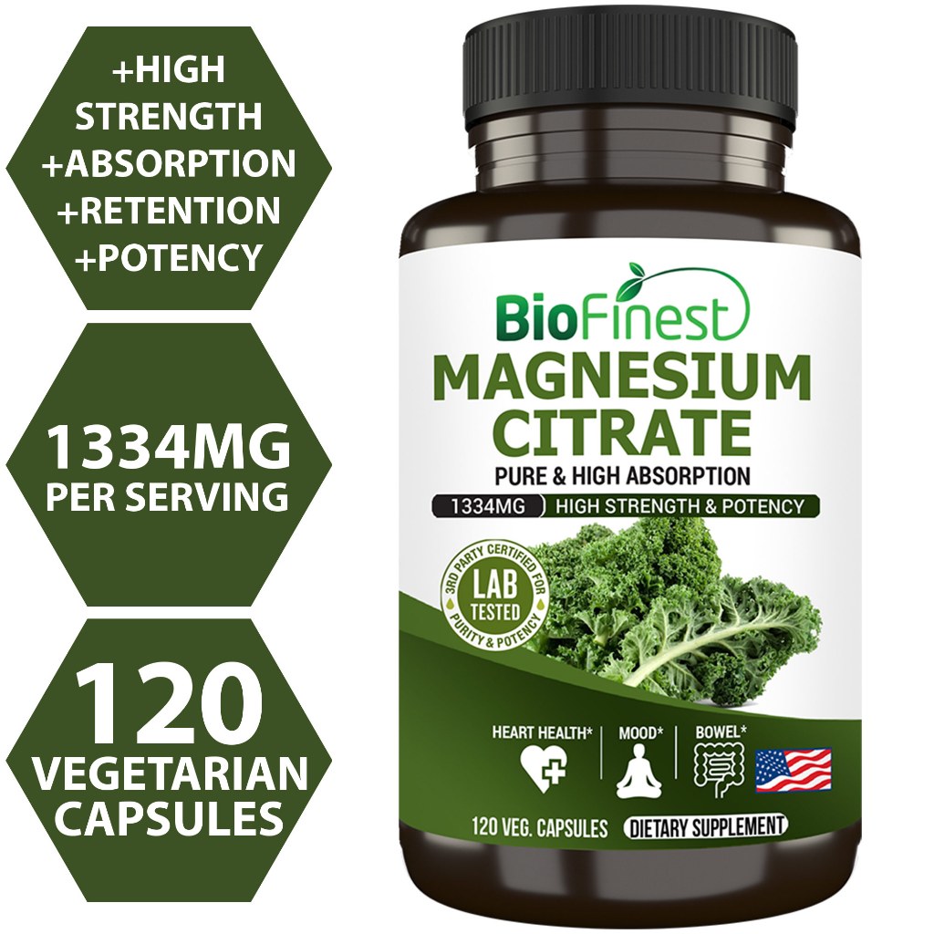 Biofinest Magnesium Citrate Mag C 1334mg, Magnesium 200mg – High ...